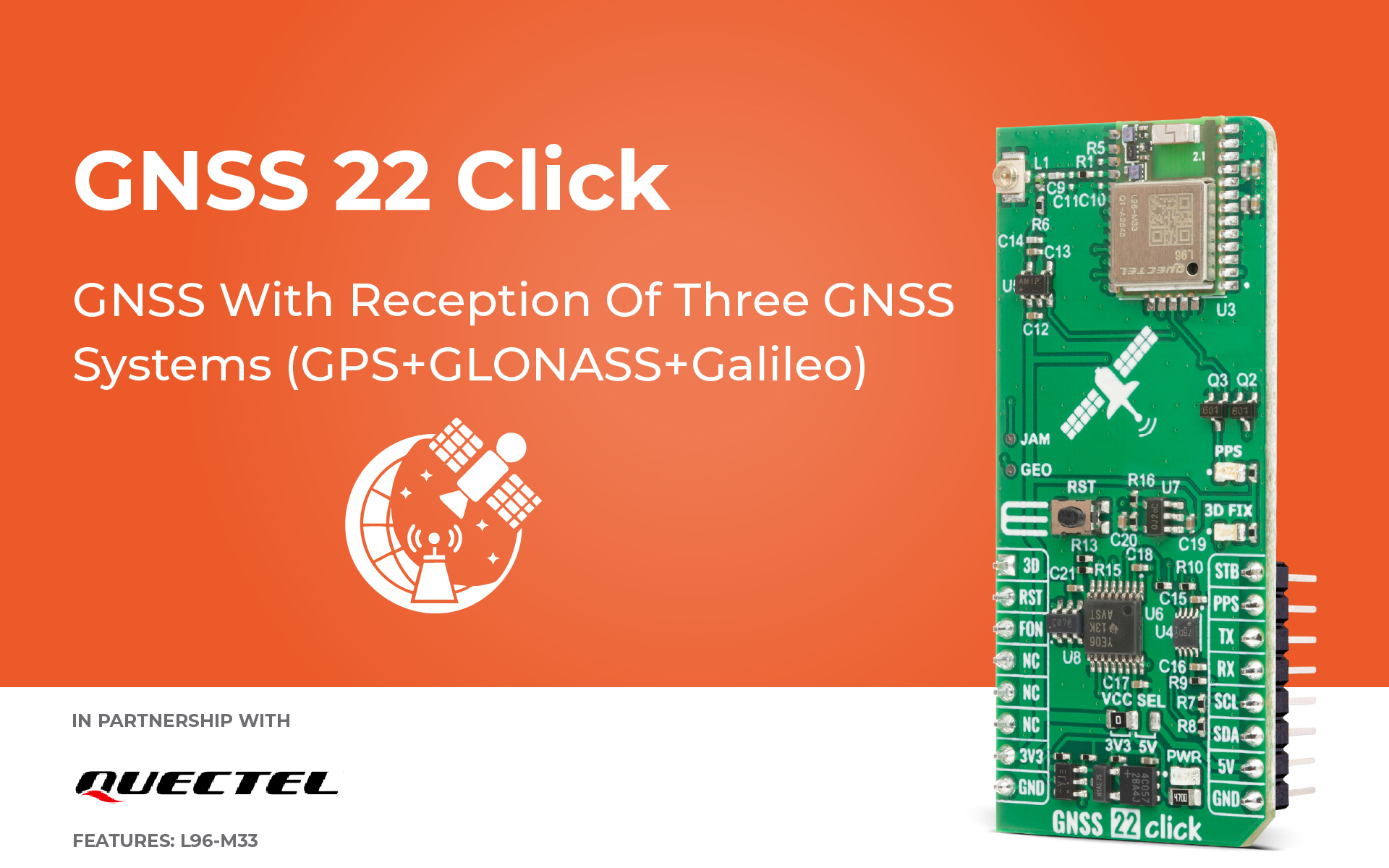GNSS 22 Click designed as a multi-constellation GNSS receiver with low ...