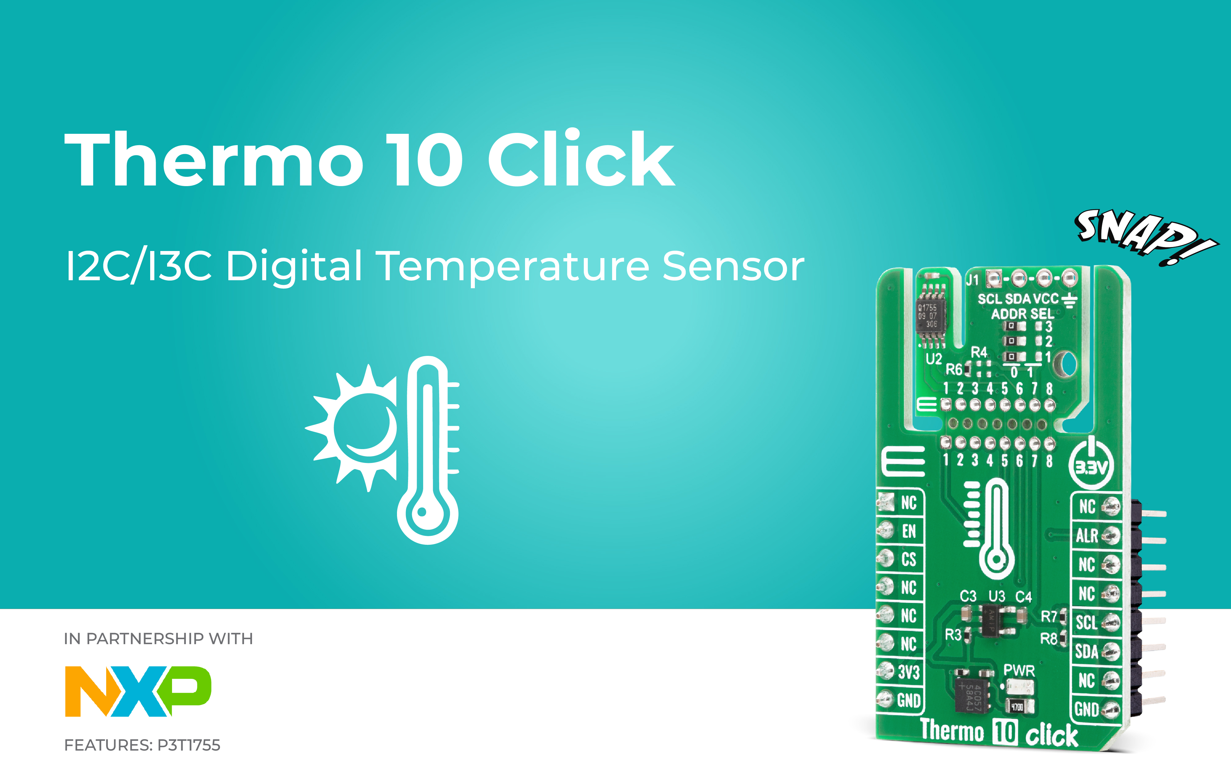Thermo 10 Click designed for high-accuracy ambient temperature measurement